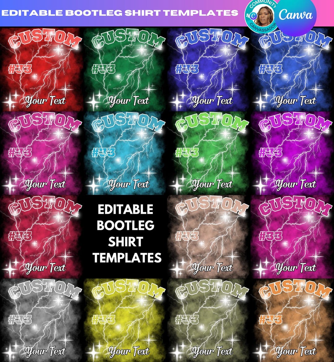 Football Canva Editable Templates ,football Bootleg Shirt Templates ...