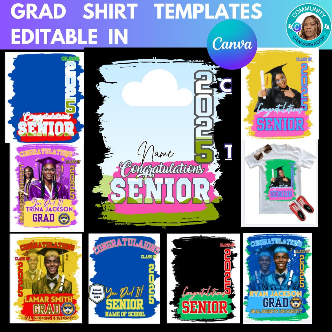 2025 Grad Canva Frame Template, Graduation Template, Drag and Drop ...