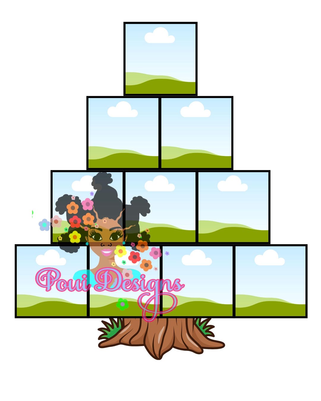 Christmas Photo Box Template,drag and Drop Template,add Your Own Photos ...