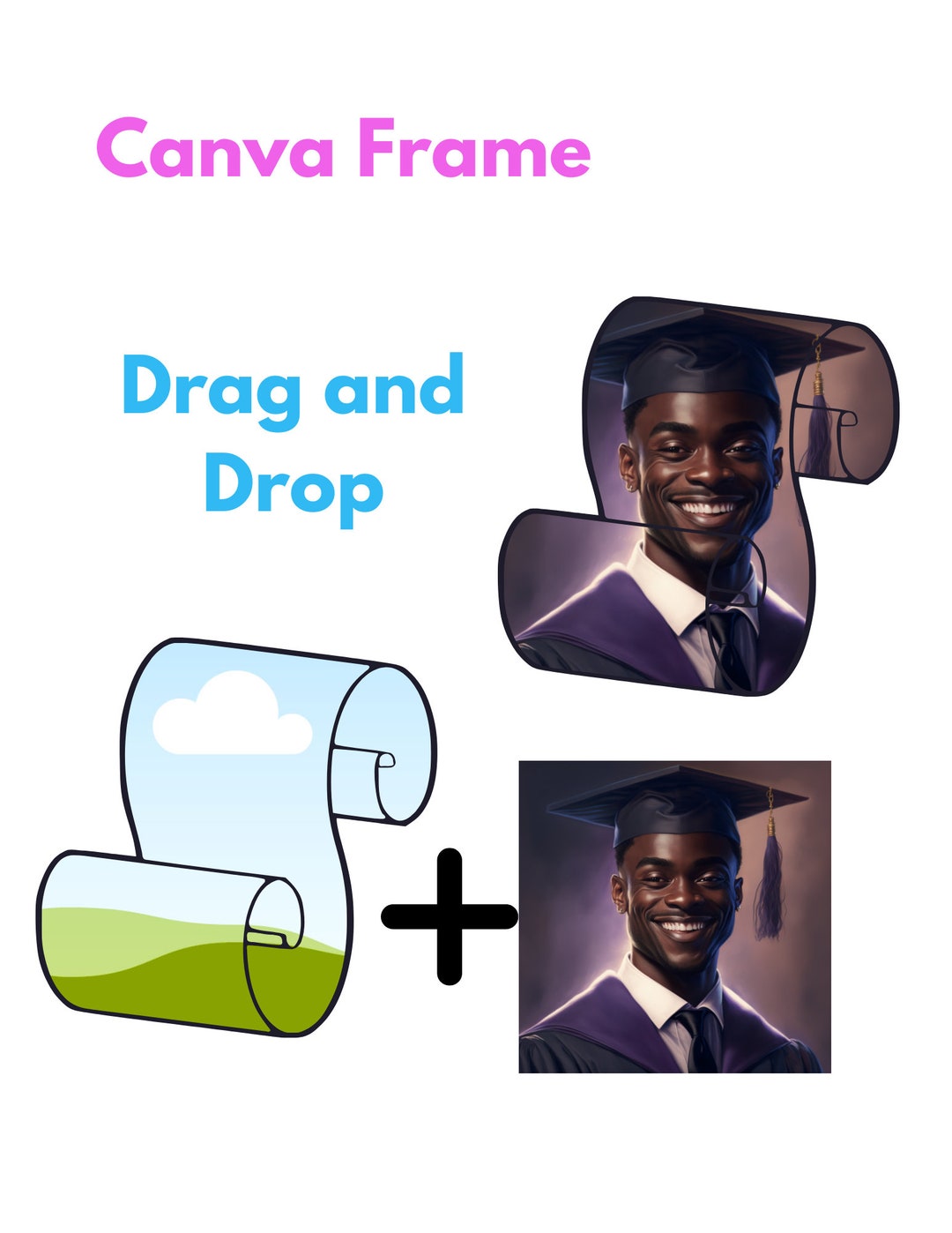 Graduation Scroll Fan Canva Frame Templates, College ,celebration ...