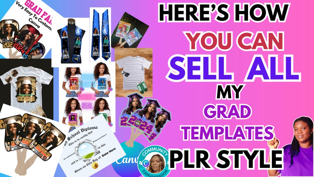 Graduation File Kit 60 Templates and Mockups,canva Frames,grad Fans ...