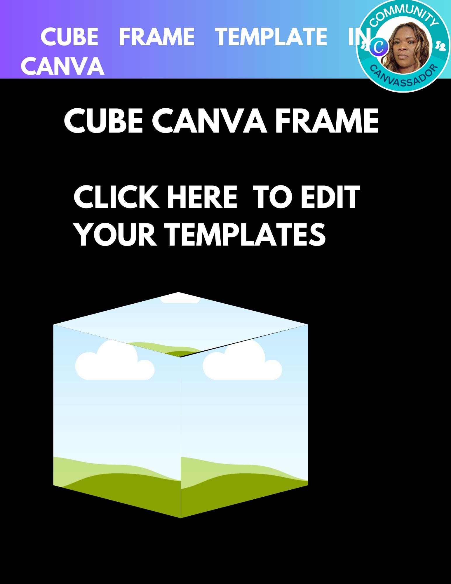 Cube Canva Frame Template - Etsy
