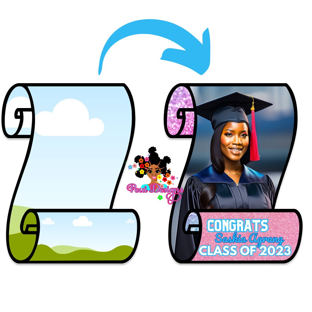 Graduation Scroll Fan Templates SVG, College ,celebration, Personalized ...