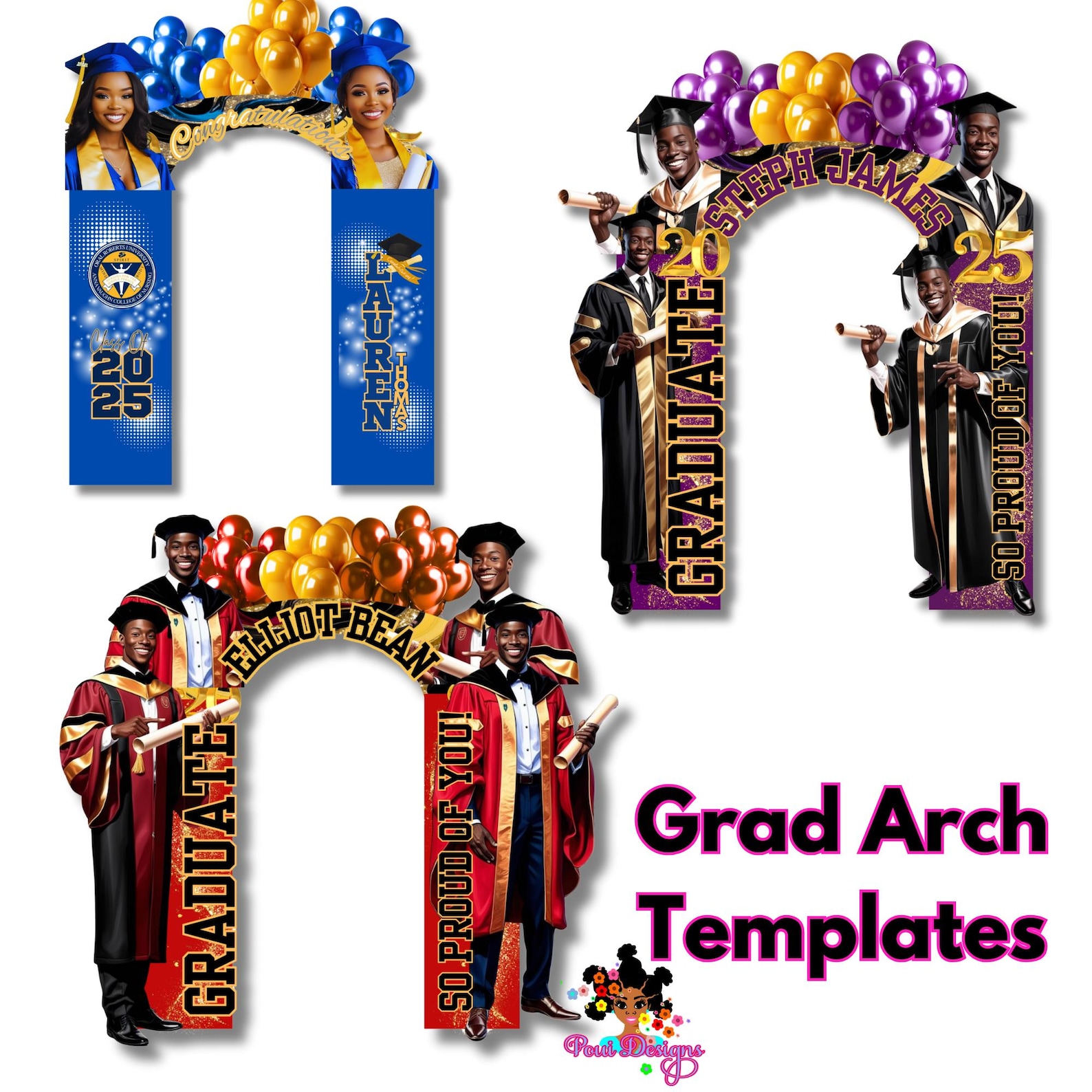 Graduation Archway Design: Editable Canva Template (2x6 Ft, 3x6 Ft) - Etsy