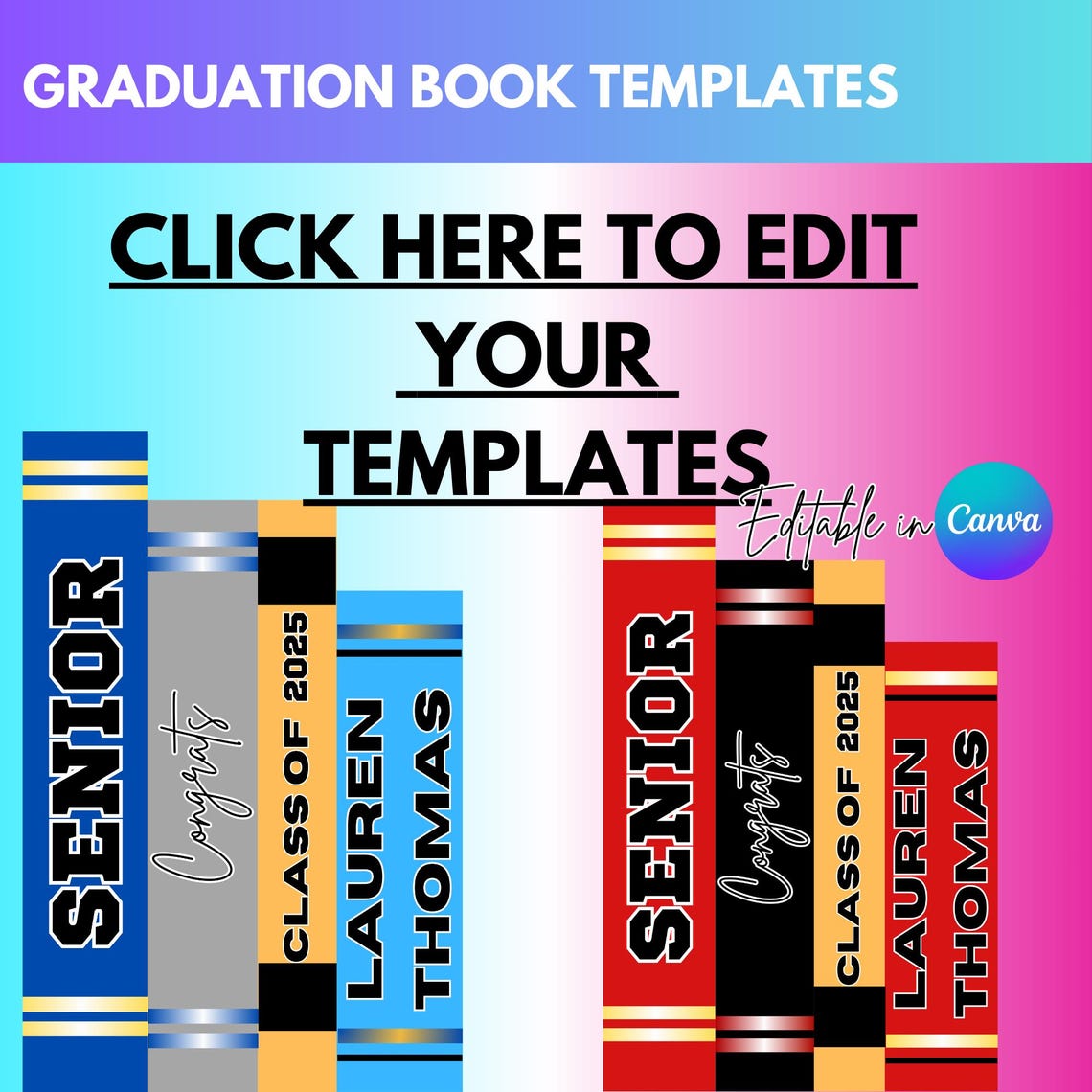 Graduation Book Board Canva Template: Editable Party Decoration ...