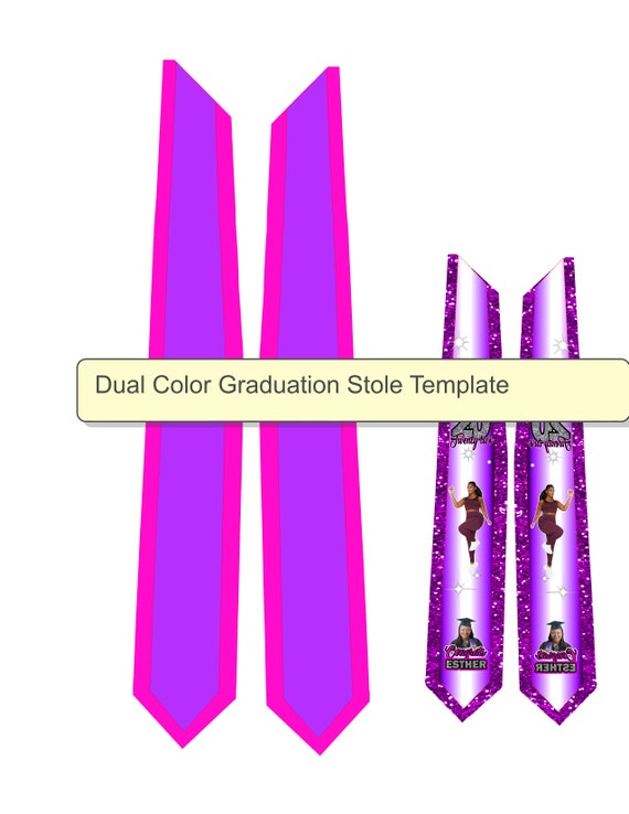 Graduation Stole Templatesdual Color SVG Glitter PNG - Etsy