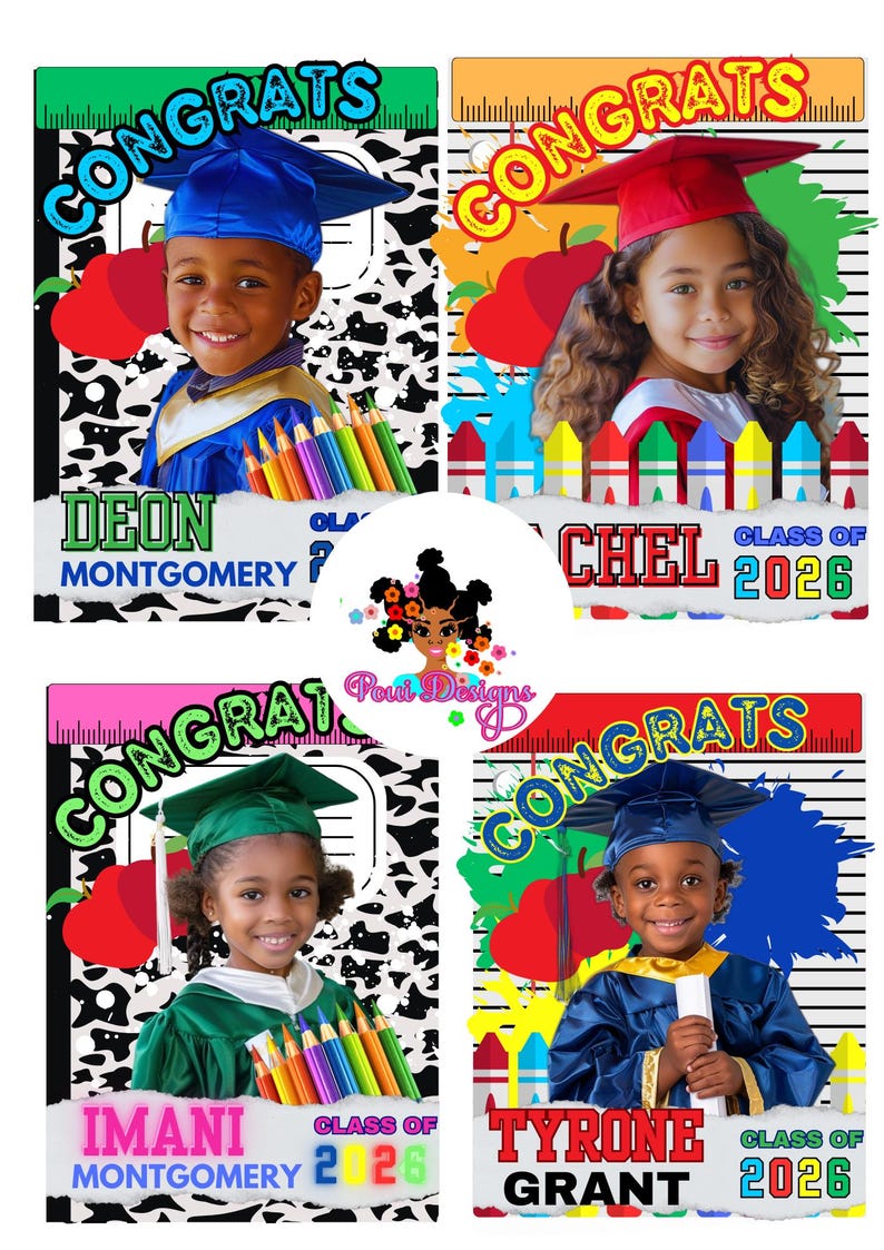 Kids Graduation Canva Templates: Elementary School Designs (digital ...