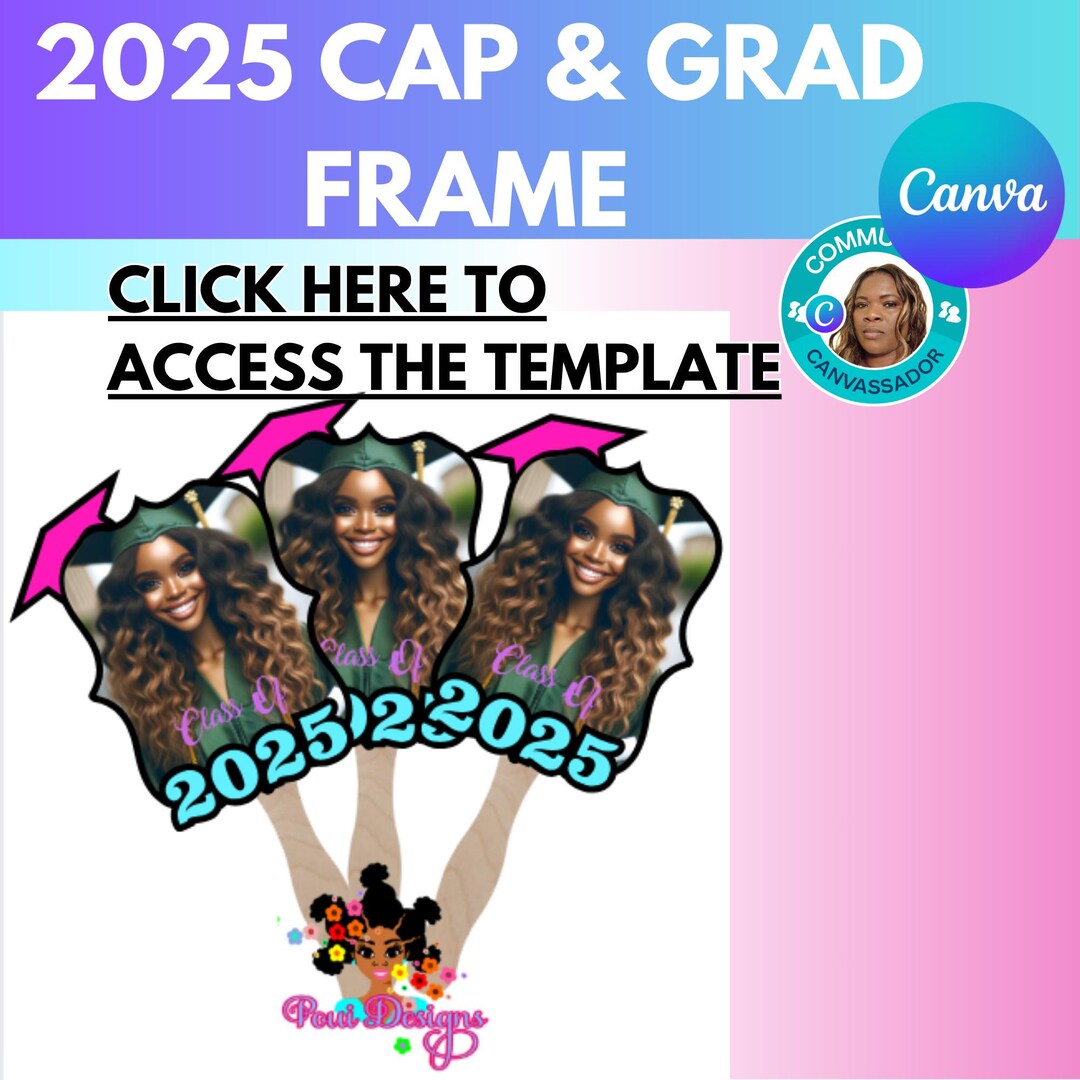 2025 Grad Canva Frame Template, Graduation Template, Drag and Drop ...