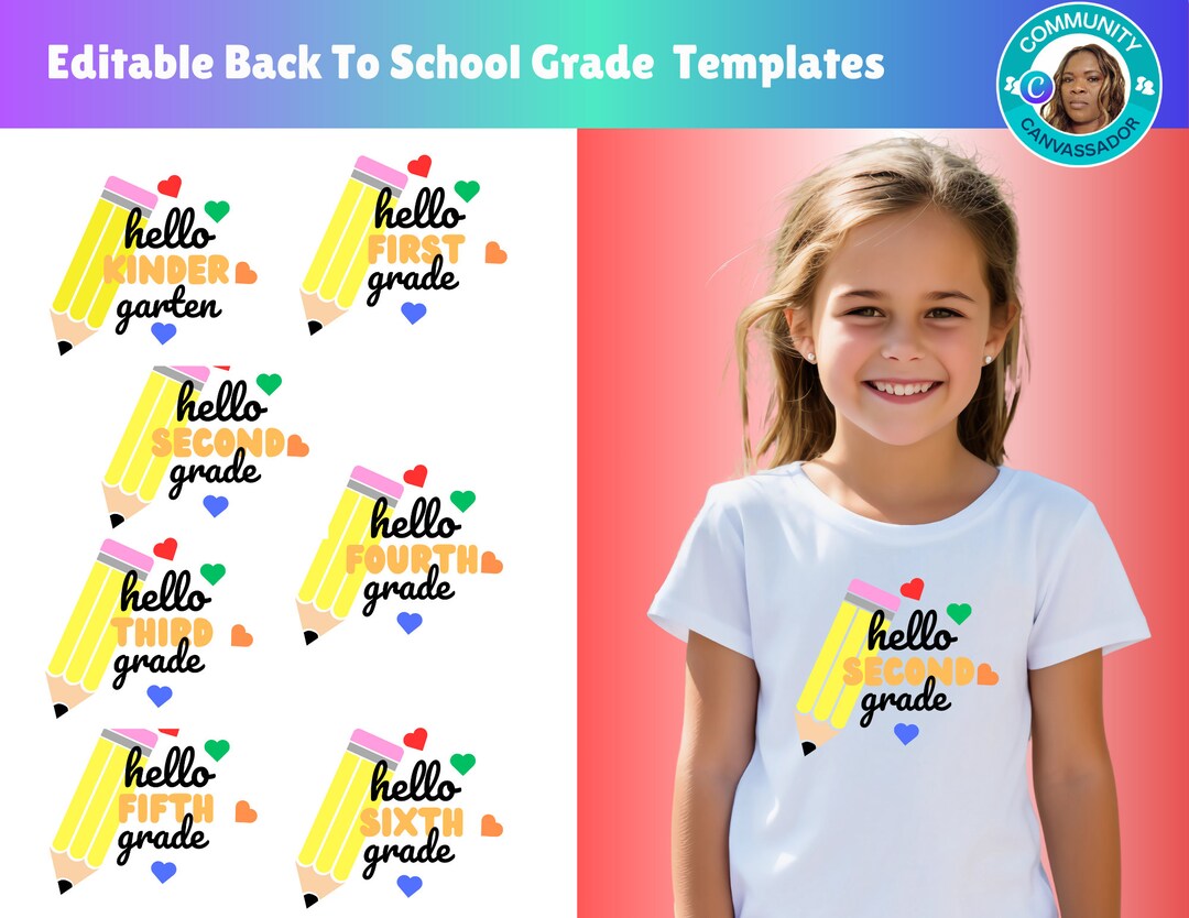 Editable Back to School Templates, in Canva, Back to School Supply, T ...