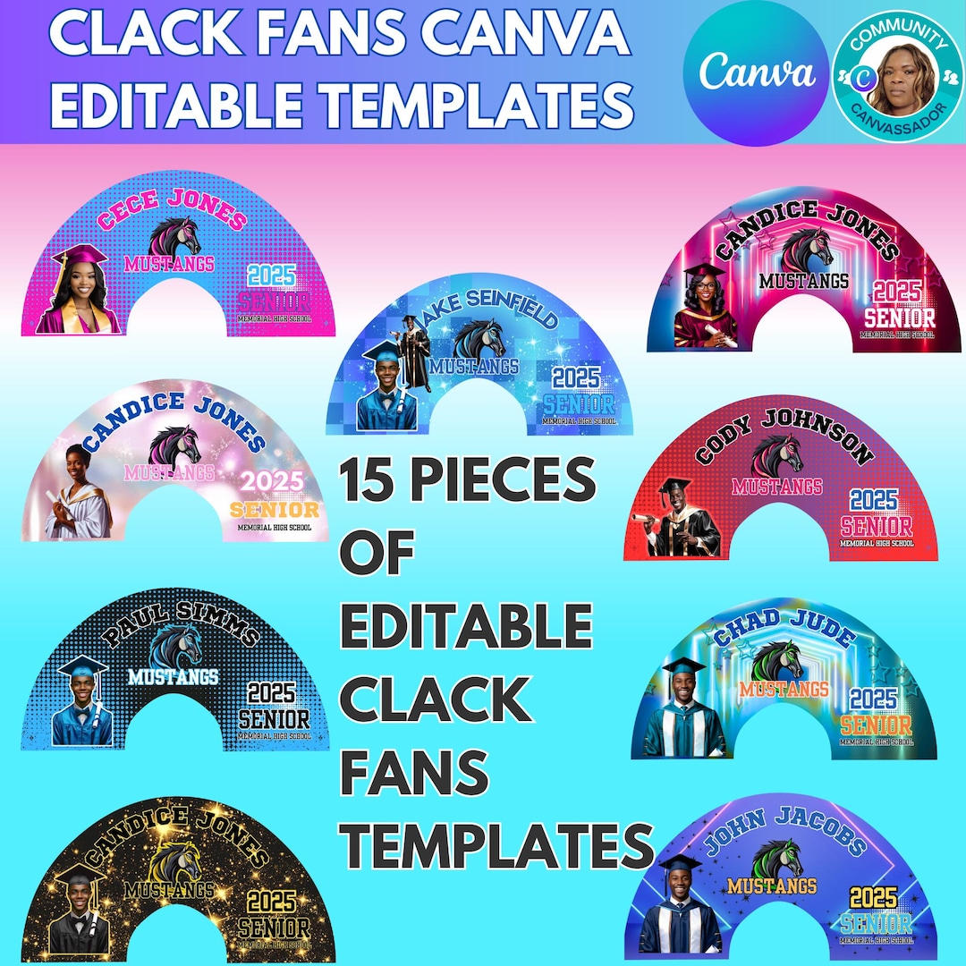 Clack Fan Templates Graduation,grad Celebration,personalized Design ...