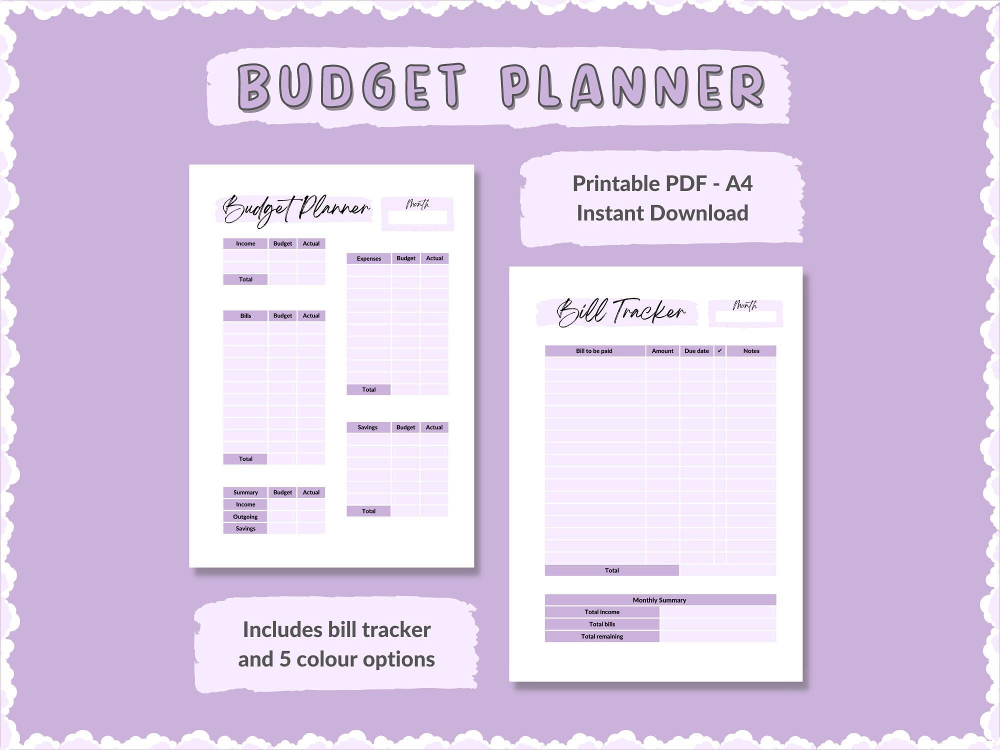 Budget Planner | Printable Budget Planner Template | Budget Template ...
