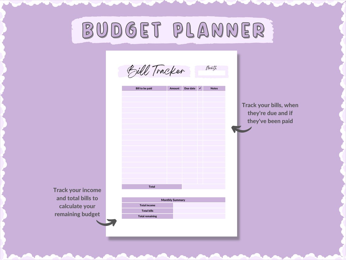 Budget Planner | Printable Budget Planner Template | Budget Template ...