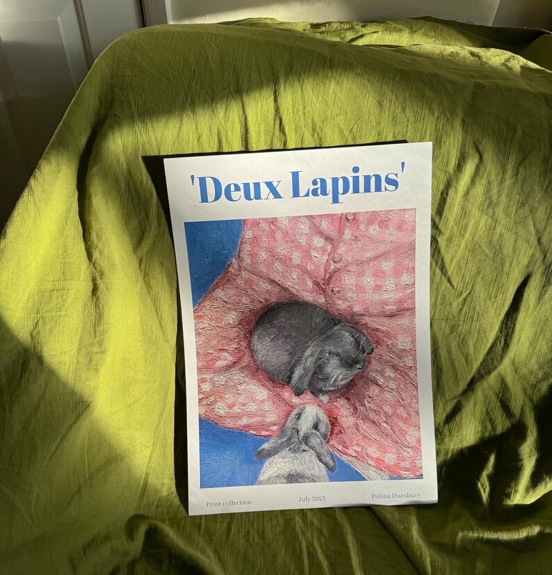 Deux Lapins Original A3 Art Print - Etsy