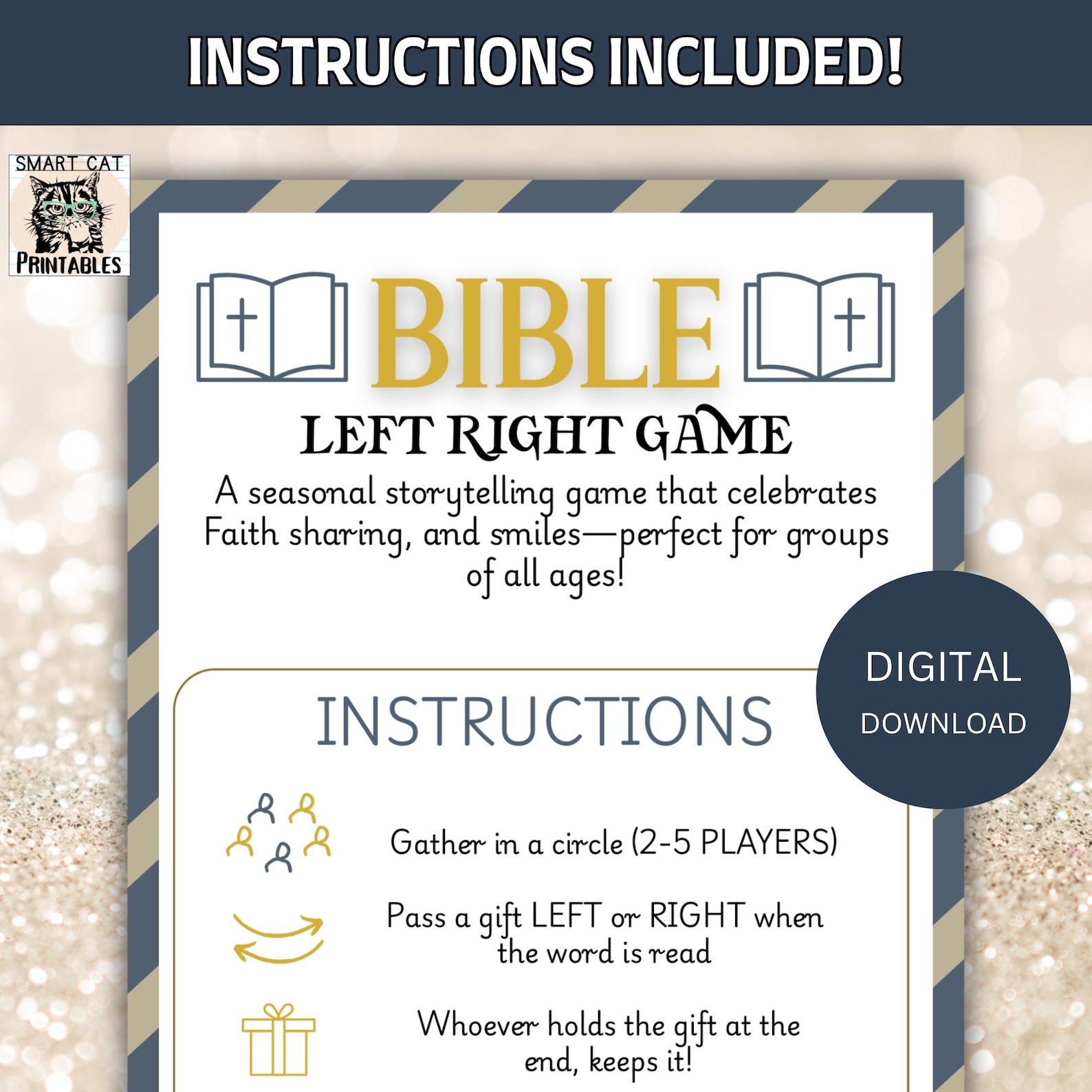 Fun Bible Left Right Game for Church Printable, Sunday School Bible ...
