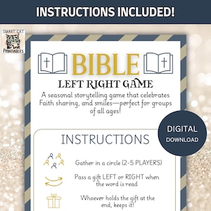 Fun Bible Left Right Game for Church Printable, Sunday School Bible ...