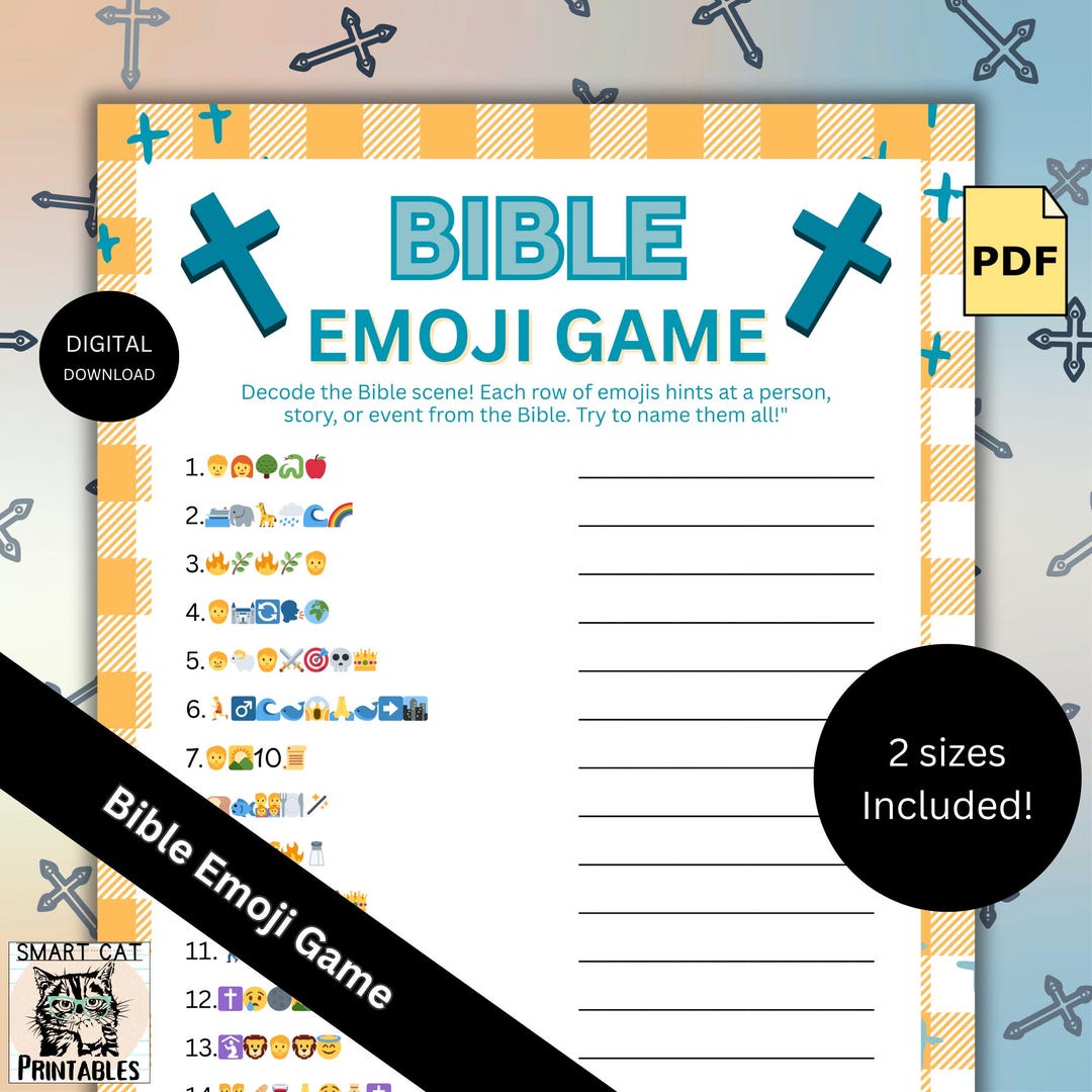 Fun Bible Emoji Guessing Game Printable, Bible Study Games for Kids ...