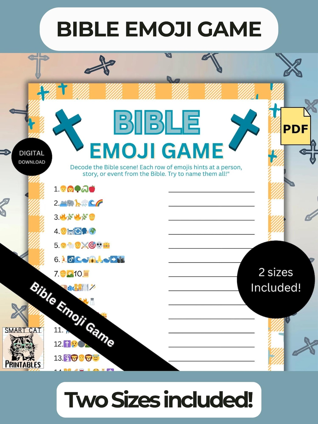 Fun Bible Emoji Guessing Game Printable, Bible Study Games for Kids ...