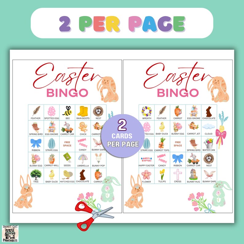 Easter Bingo, 30 PRINTABLE Easter Bingo Cards Game, Activity for Kids ...
