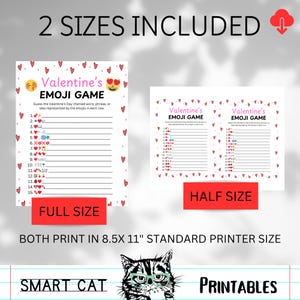 Valentine's Day Emoji Game, Printable Valentines Day Activity for ...