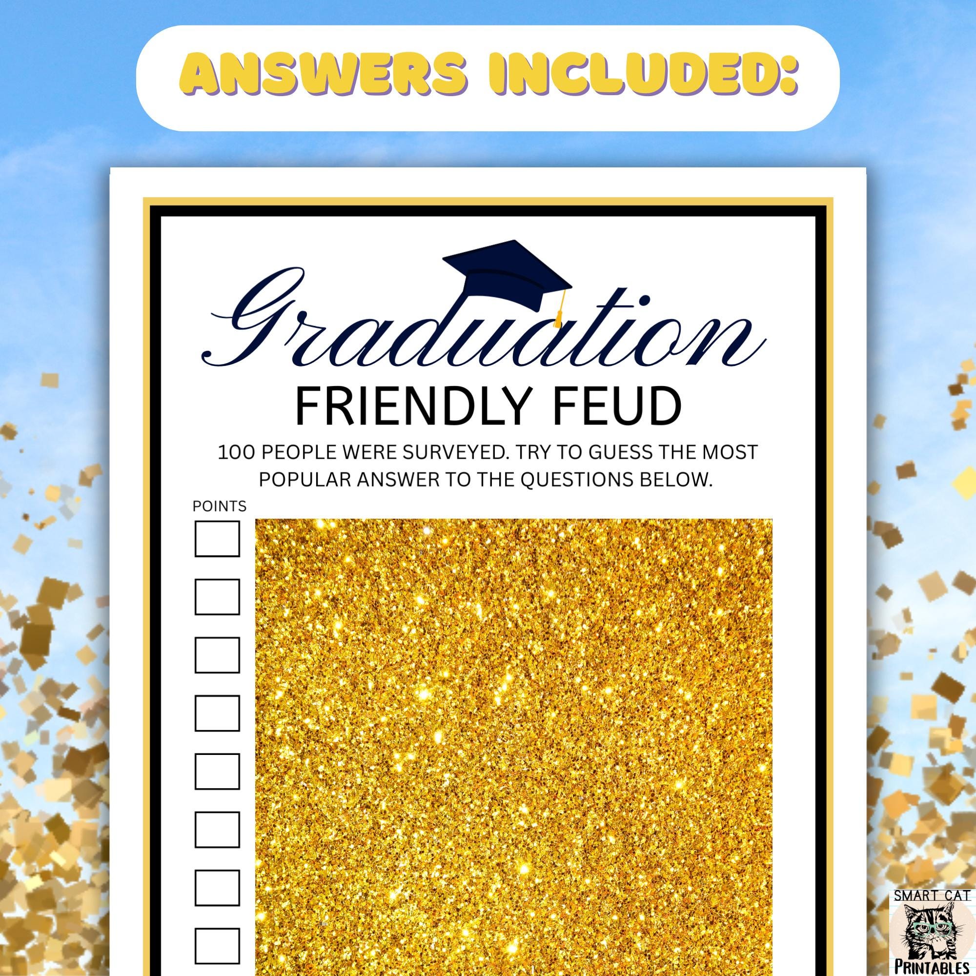 Fun Graduation Family Feud Game Printable, Graduation Trivia Games ...