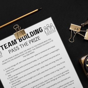 Fun Team Building Office Game Printable, 3 PASS THE PRIZE Games ...