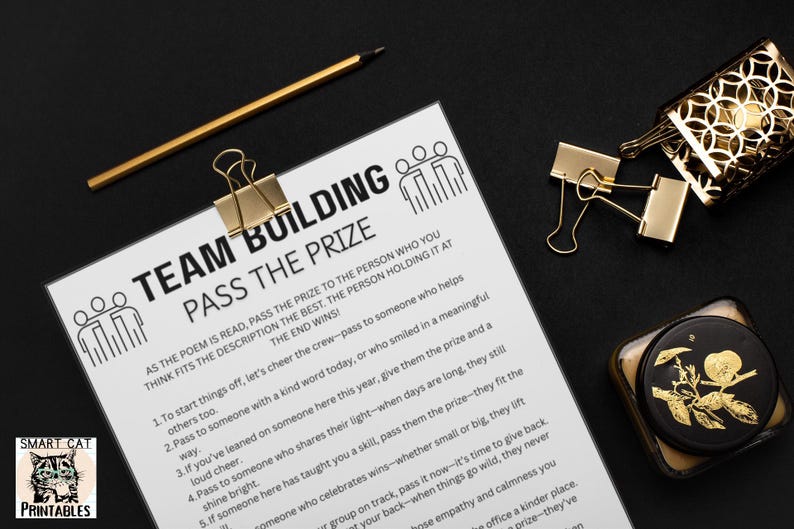 Fun Team Building Office Game Printable, 3 PASS THE PRIZE Games ...