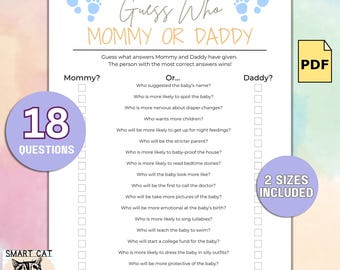 Guess Who Game for Baby Shower | Mommy or Daddy - Etsy