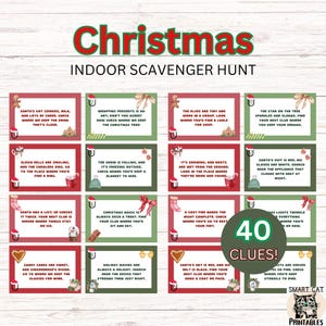 Indoor Printable Christmas Treasure Hunt, Christmas Scavenger Hunt ...