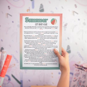 Fun Summer Left Right Game, Family Summer Left Right Poem Gift Exchange ...