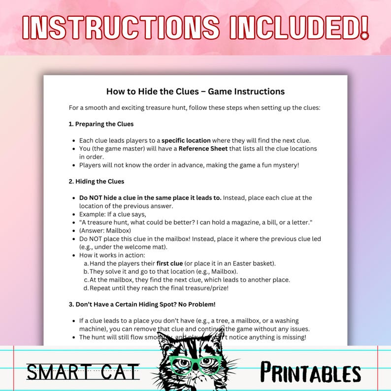 Easter Scavenger Hunt for Kids, PDF Printable Indoor Outdoor Easter ...