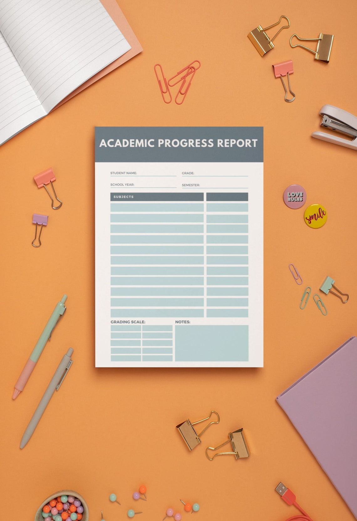 Homeschool Report Card Progress Report Teacher Record Keeping Printable ...
