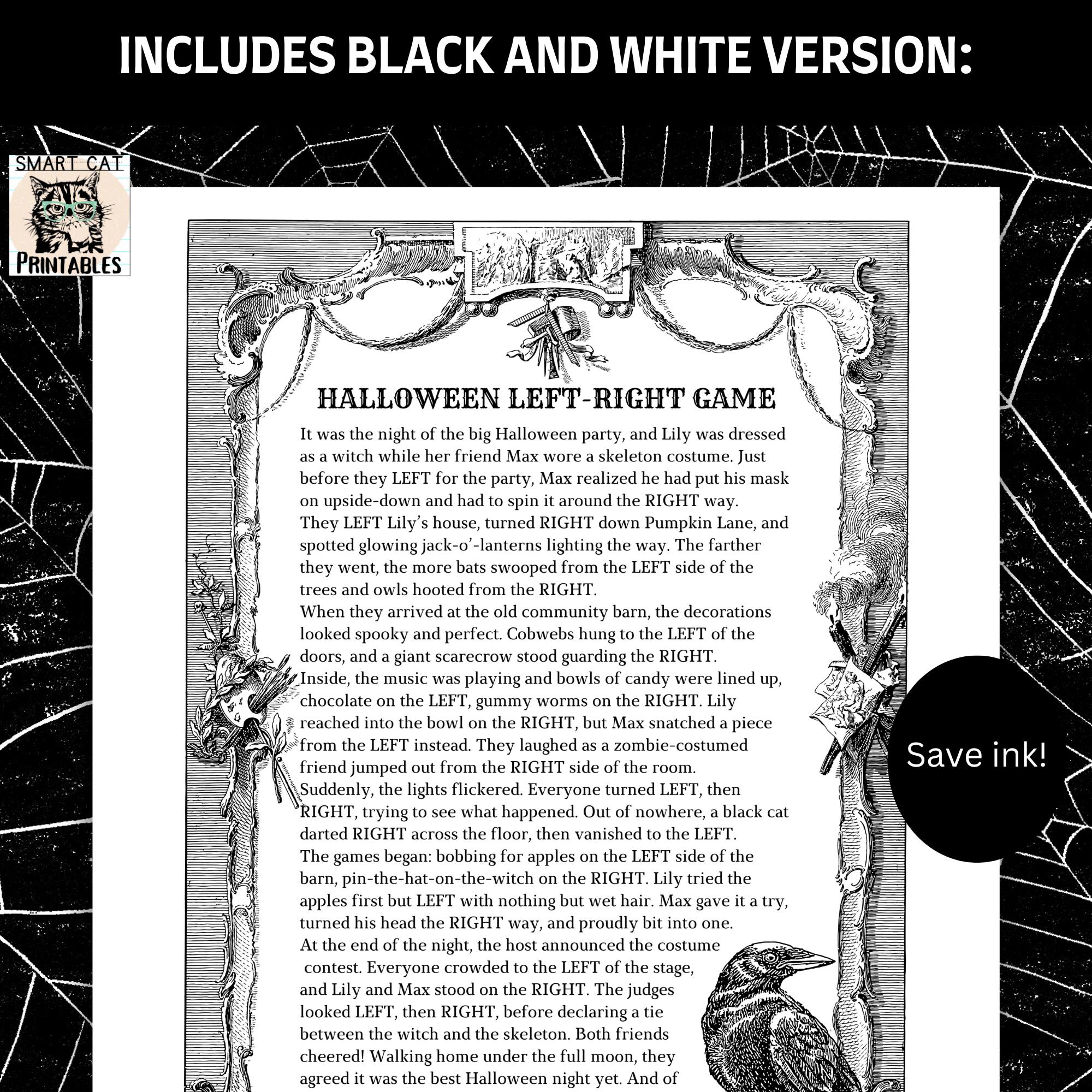 Halloween Left Right Game Printable, Pass the Prize Party Game, Fun ...