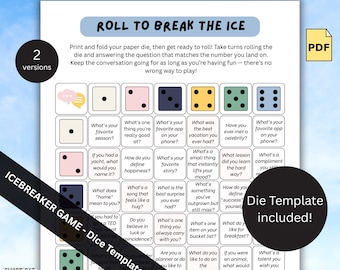 Icebreaker Activity, Icebreaker Game, Roll and Tell Game, Table Talk ...
