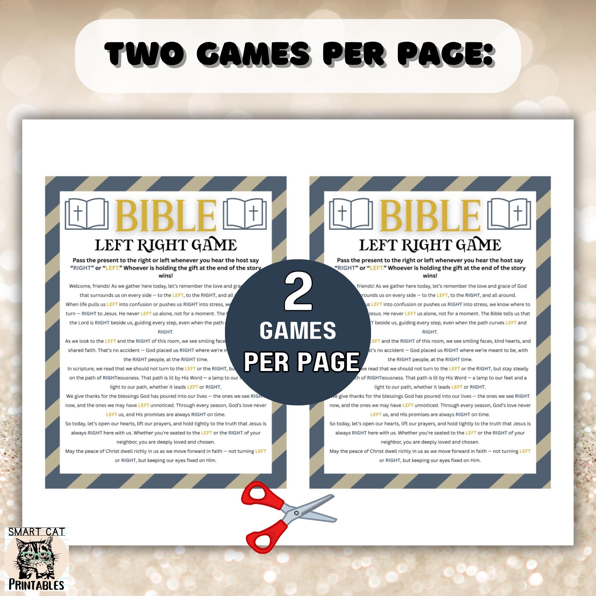 Fun Bible Left Right Game for Church Printable, Sunday School Bible ...