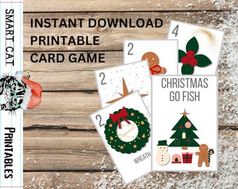 Printable Christmas Games for the Family, Christmas Go Fish, Digital ...