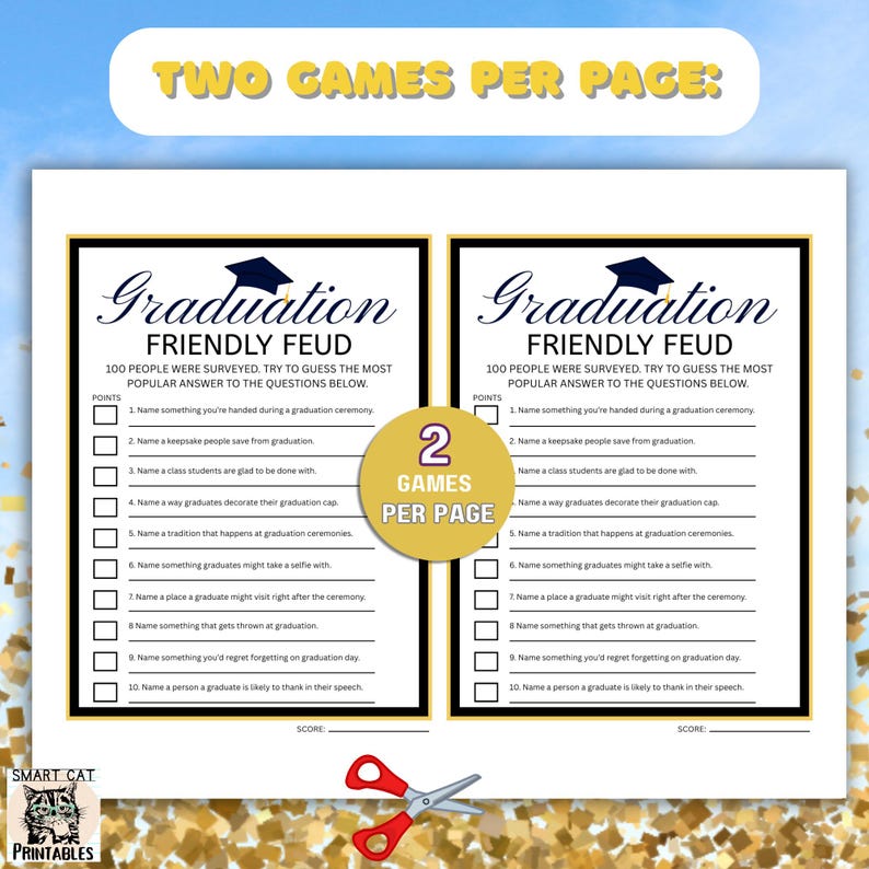 Fun Graduation Family Feud Game Printable, Graduation Trivia Games ...