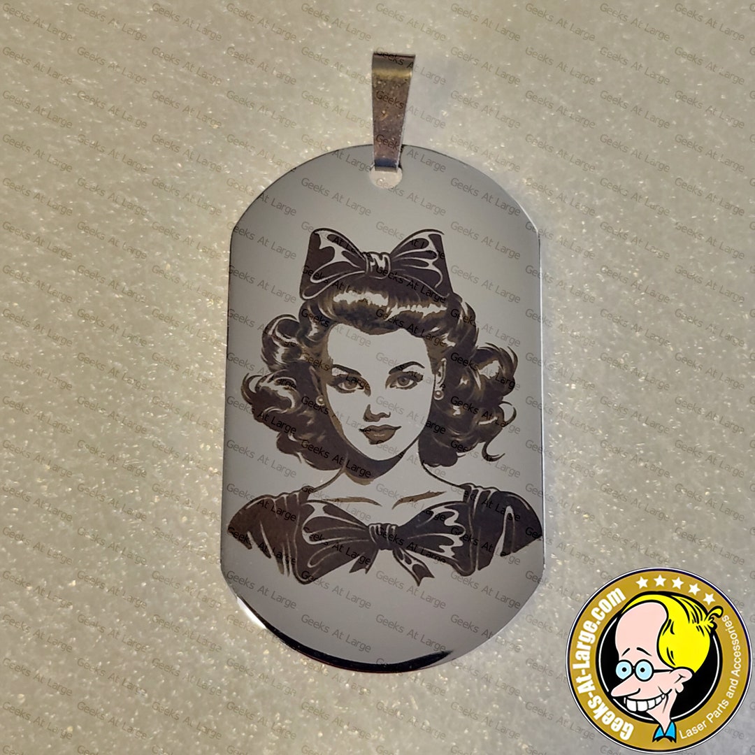 Limited Edition Retro Pin up Girl Stainless Steel Tags Charms Vintage ...
