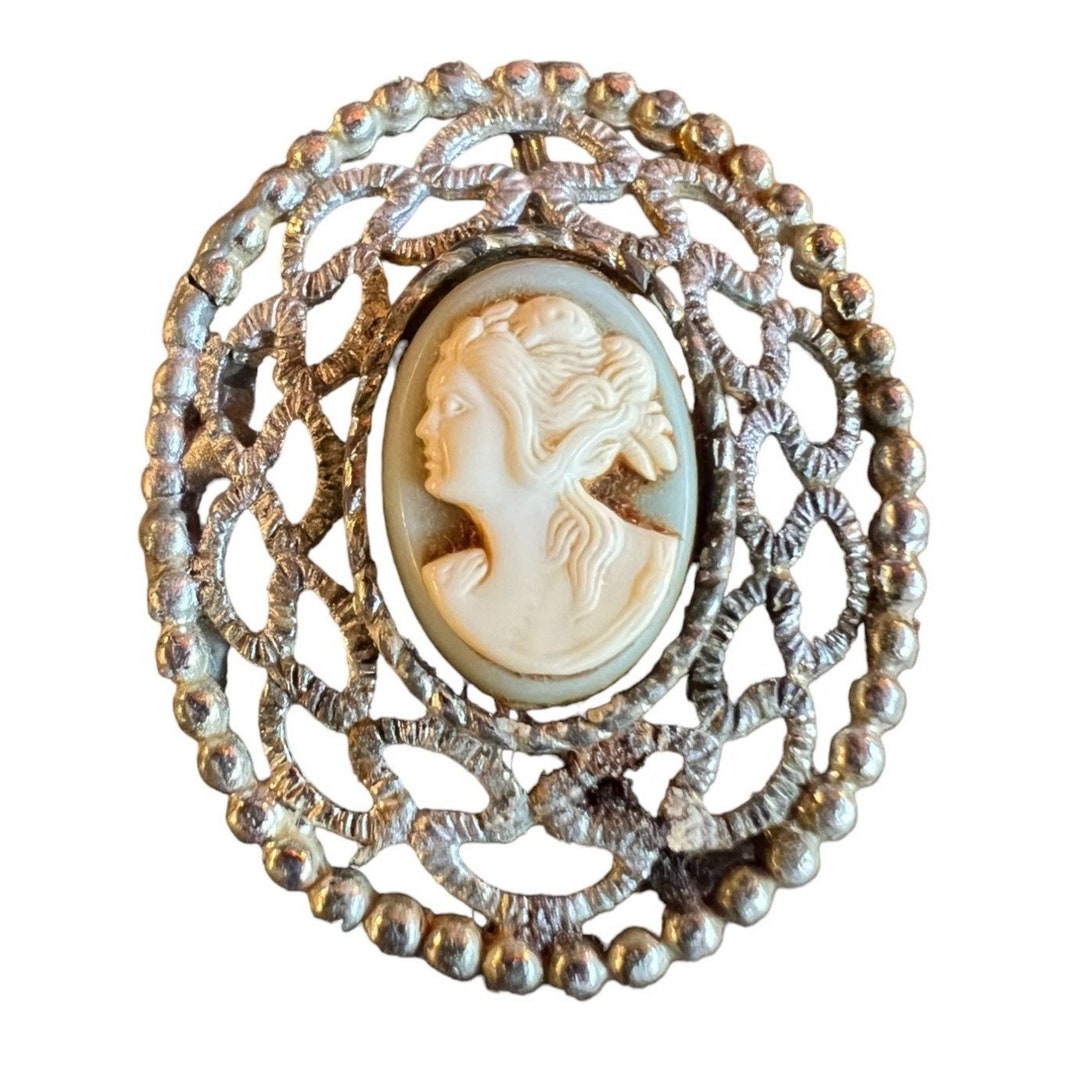 Vintage Sarah Coventry Gold Cameo Face Pendant Brooch - Etsy