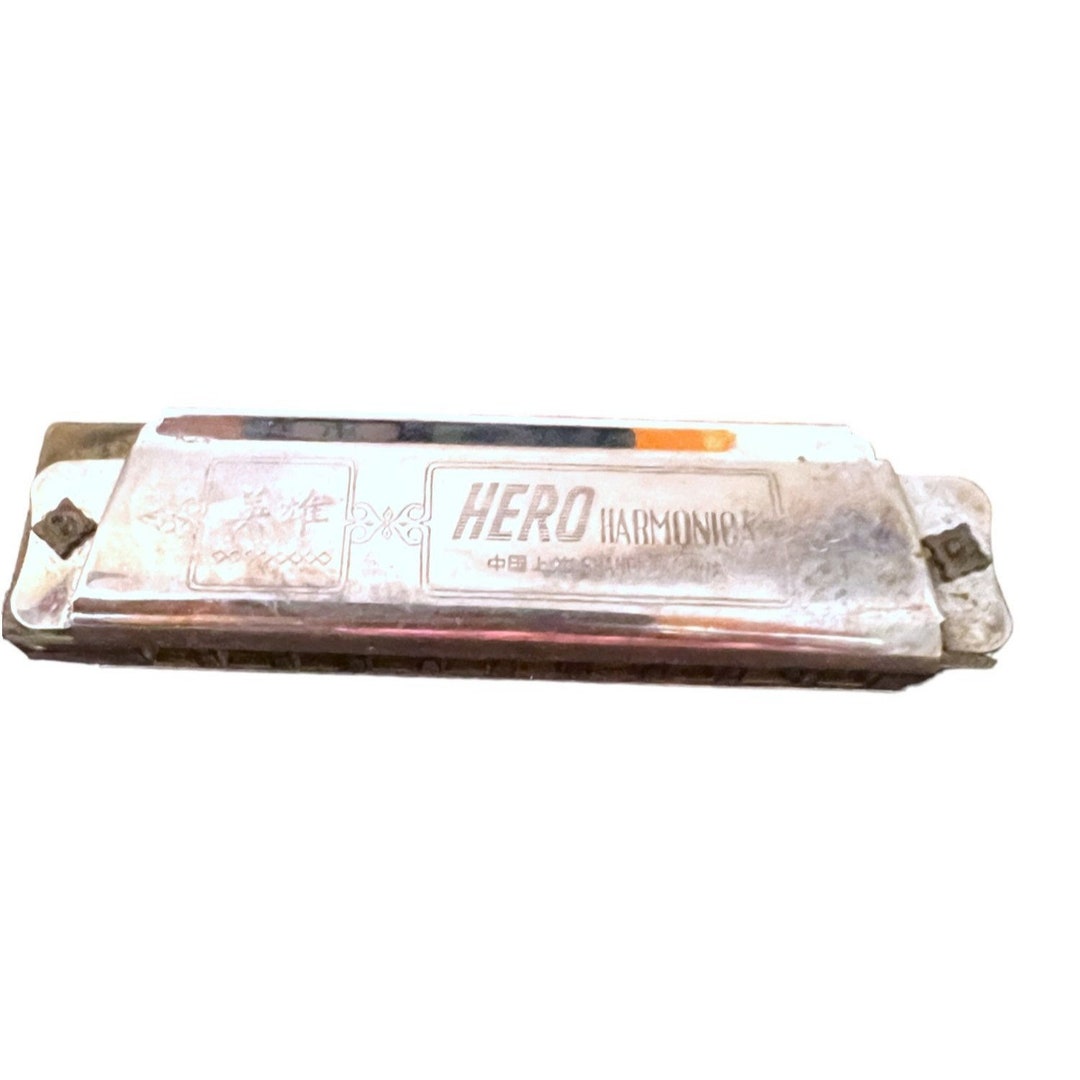 Vintage Hero Harmonica Silver Musical Instrument Shanghai - Etsy