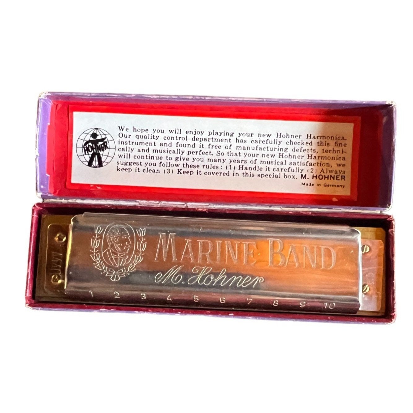 Vintage Marine Band M Hohner Harmonica Silver Germany No 1896 - Etsy