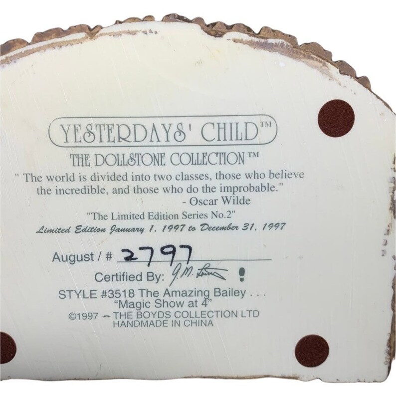 Boyds the Dollstone Collection Yesterdays Child Magic Show the - Etsy