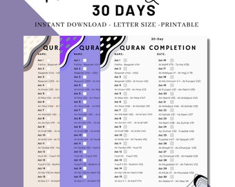 60 Day Quran Planner to Read Quran | Digital Hifdh Planner | 30 Day ...