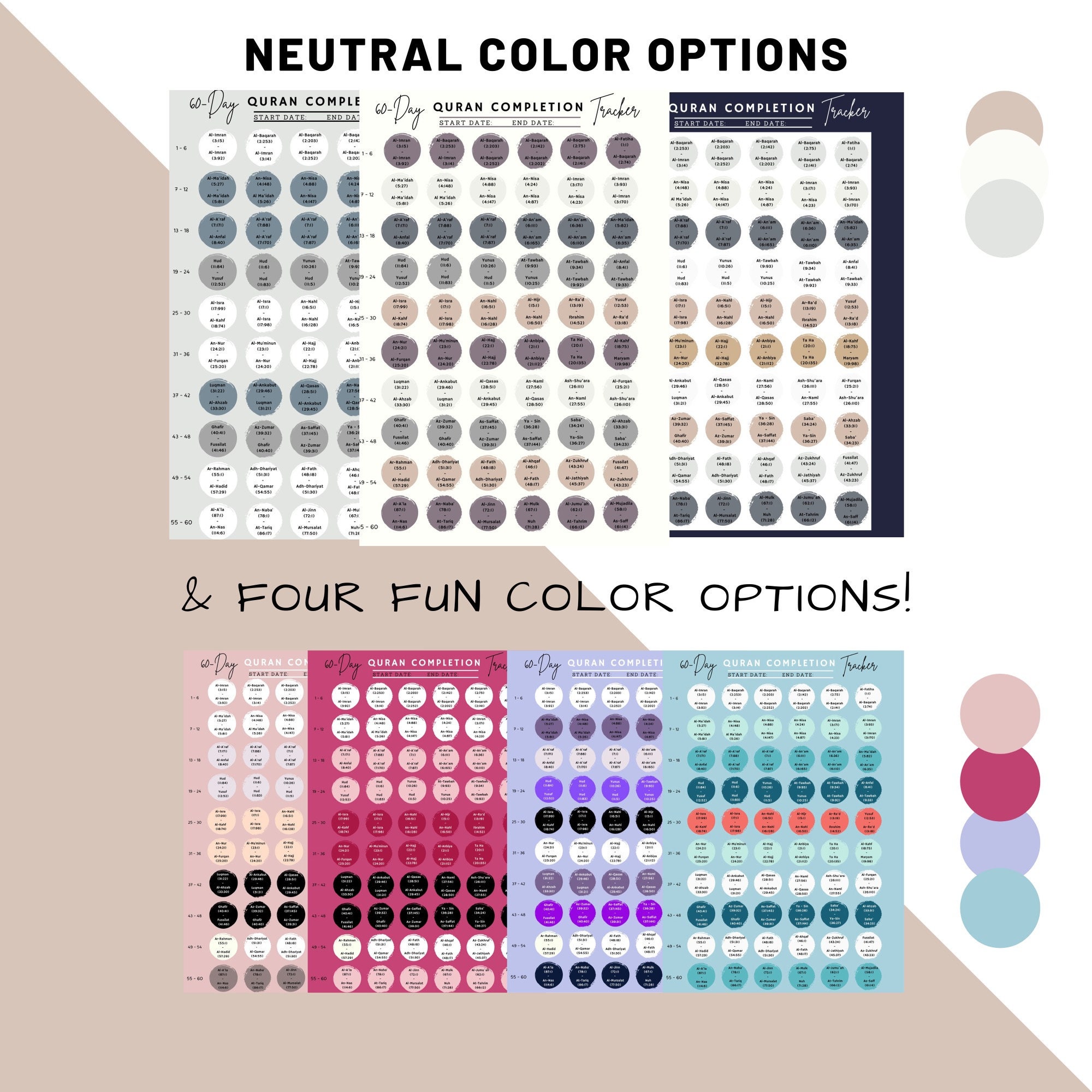 60 Day Quran Planner to Read Quran | Digital Hifdh Planner | 30 Day ...