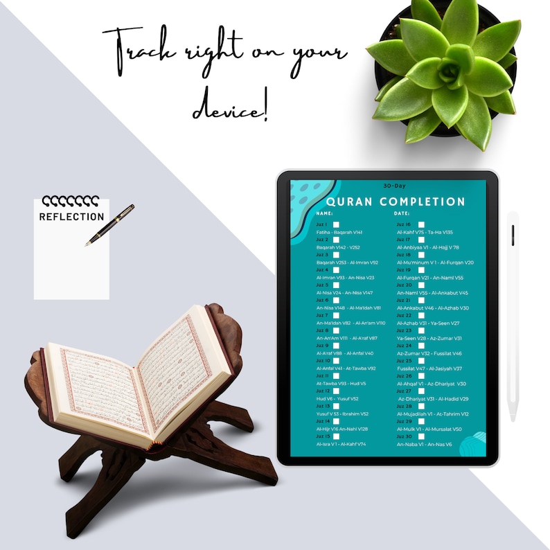 30 Day Planner to Read the Quran Digital Khatam for Students - Etsy