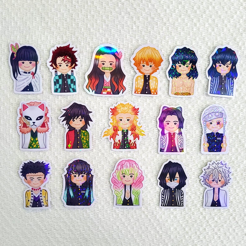Kimetsu No Yaiba Demon Slayer Holographic Chibis Sticker Pack - Etsy