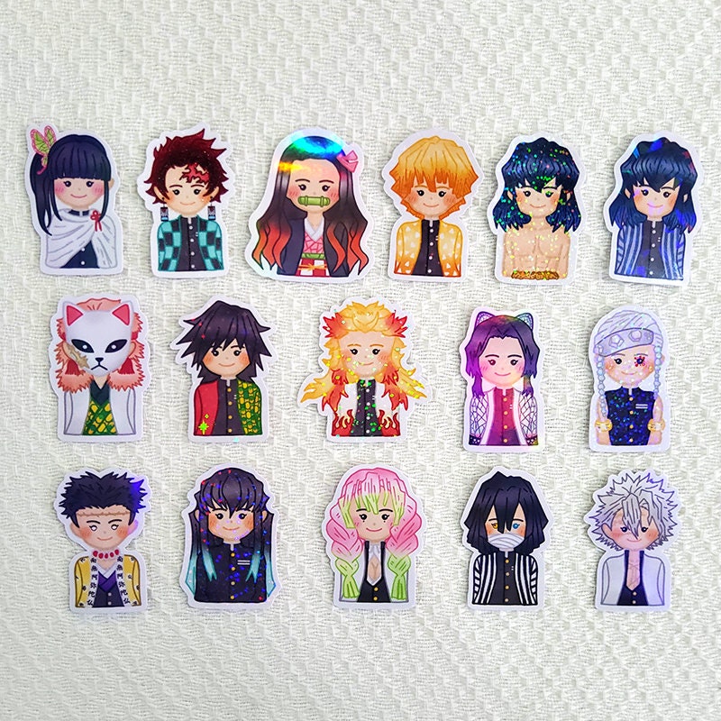 Kimetsu No Yaiba Demon Slayer Holographic Chibis Sticker Pack - Etsy