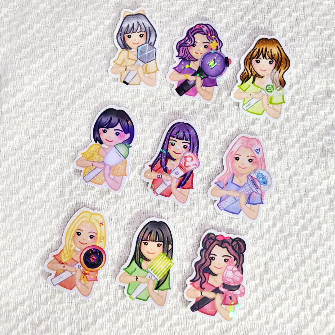 K-POP Fan Girl Stickers Laminated in Glitter or Holo Cute - Etsy