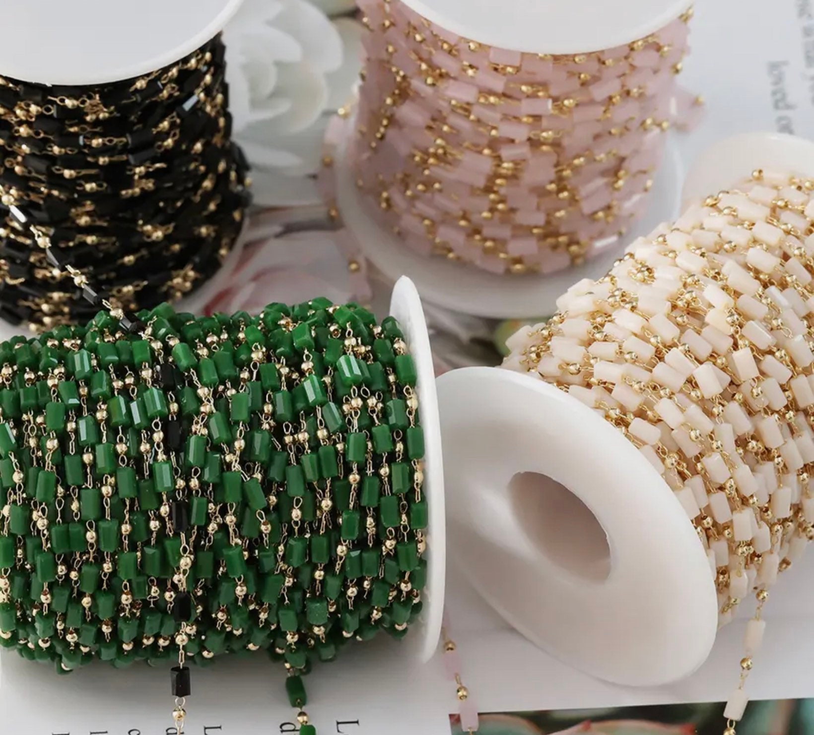 HANDMADE the Cutest Gold Rectangular Tube Pink Raw Natural - Etsy