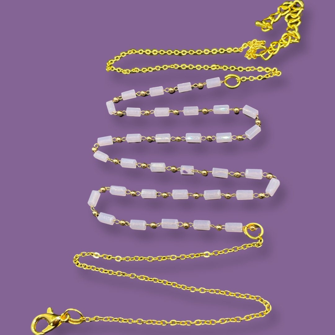 HANDMADE the Cutest Gold Rectangular Tube Pink Raw Natural - Etsy