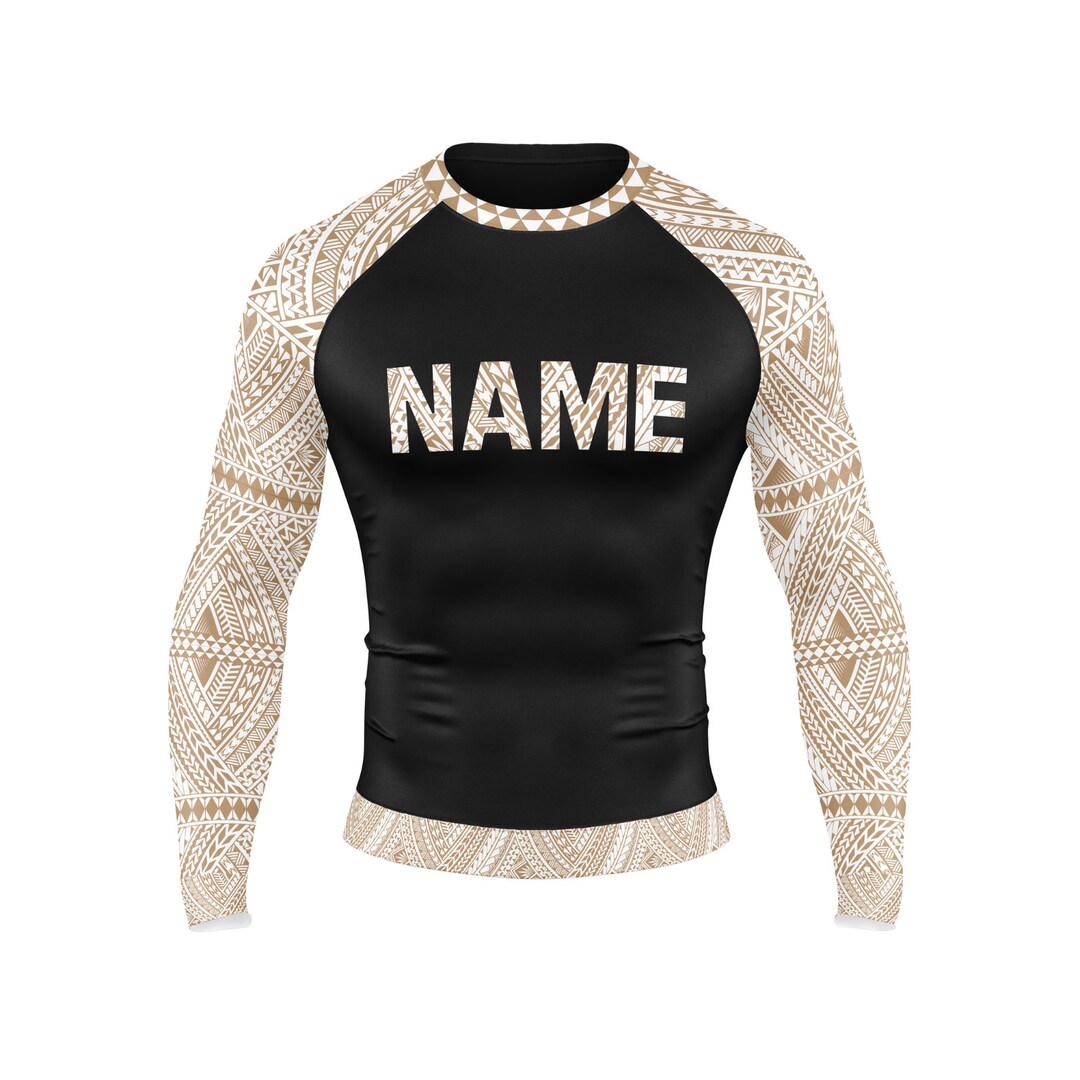 Customized Polynesian Men Rash Guard With Custom Name - Polynesian ...
